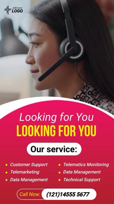 Pink Call Operator Support Instagram Reel Template | PosterMyWall