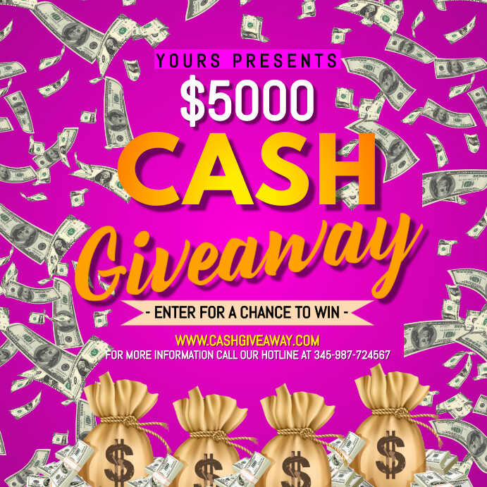 Modèle Pink Cash Giveaway Instagram Post | PosterMyWall