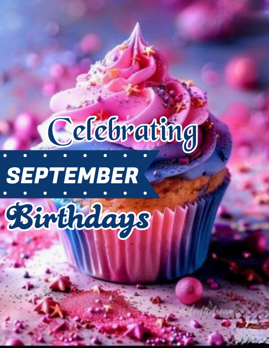 Pink Celebrating September Birthdays Flyer ( Template | PosterMyWall