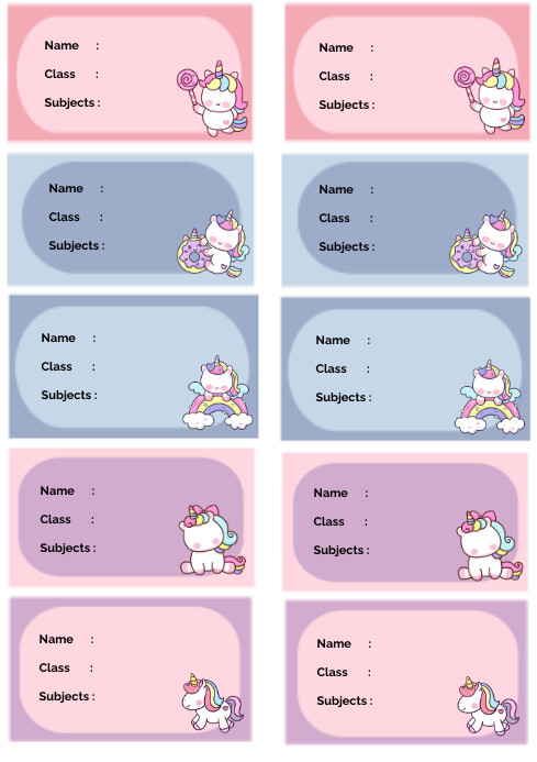 Pink Ceria Label Nama A4 Template | PosterMyWall