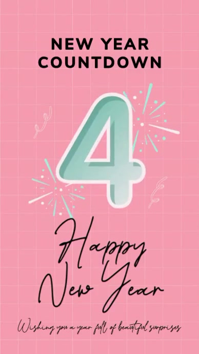 Pink Ceria New Year Countdown Instagram Story Template | PosterMyWall