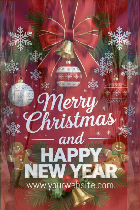 Plantilla de Pink Christmas and New Year Celebration Poster | PosterMyWall