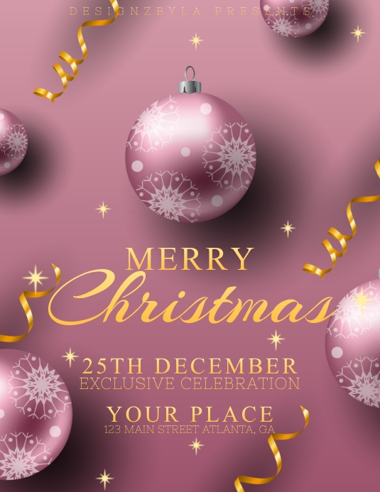 Copy of Pink Christmas Party Flyer v.1 | PosterMyWall