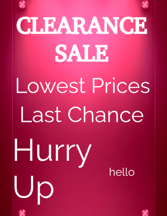 Pink Clearance Sale Flyer Template | PosterMyWall
