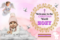 Pink Baptism Banner Template | PosterMyWall