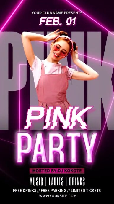 Pink Club Party Template | PosterMyWall