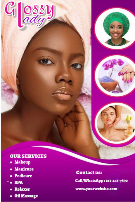 Pink Collage Body Treatment And Facial Makeup Advert Template Poster ...