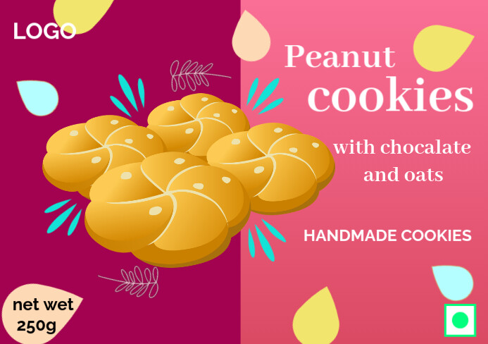 Copy of Pink Collage Cookies Packaging Label Design A5 | PosterMyWall