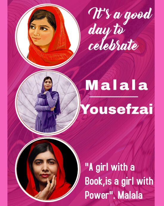 Pink Collage Free Malala Day Template Instagram Portrait | PosterMyWall