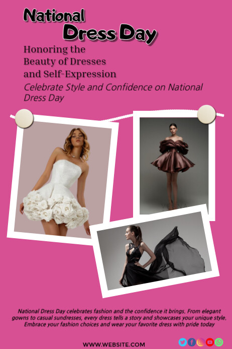 Pink Collage National Dess Day Poster Template | PosterMyWall