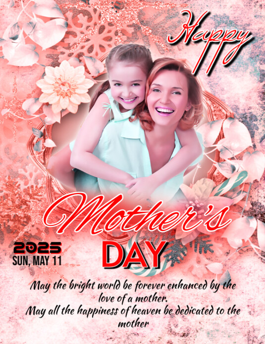 Pink color Mothers day Flyer Template | PosterMyWall