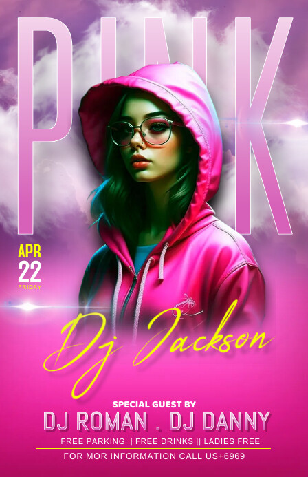 Pink colour party flyer Template | PosterMyWall