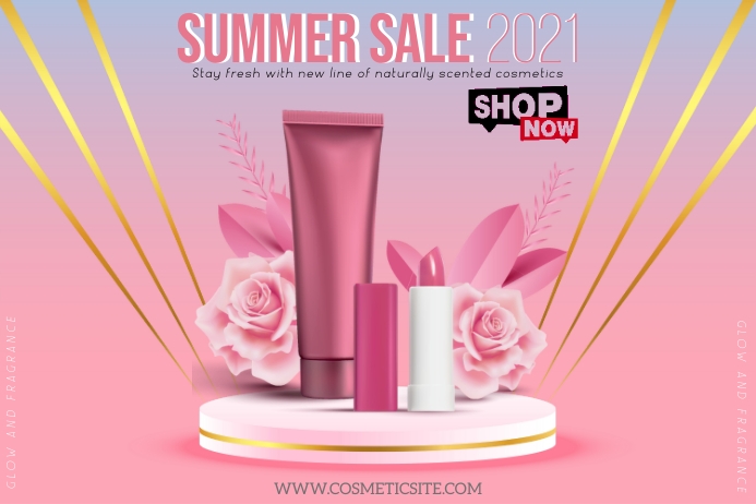 Copy of Pink cosmetic summer sale flyer | PosterMyWall