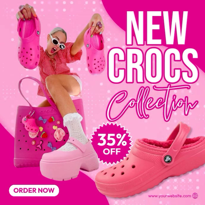 Pink Crocs Collection Mockups Template | PosterMyWall