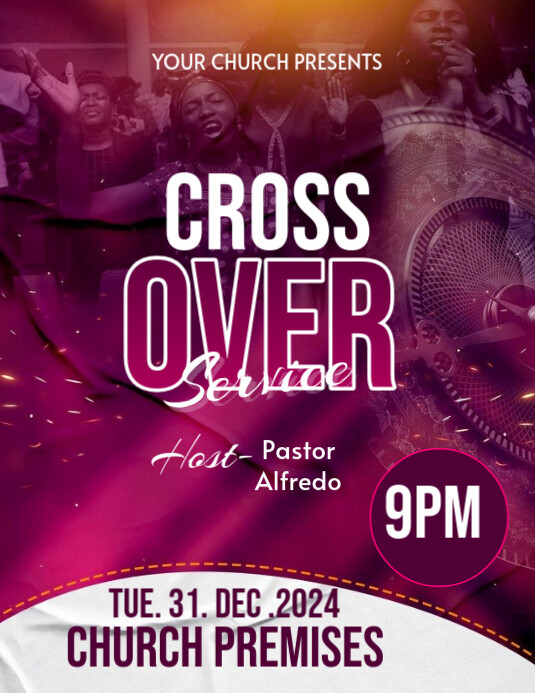 Pink Cross Over Service Flyer (us Letter) Template | PosterMyWall