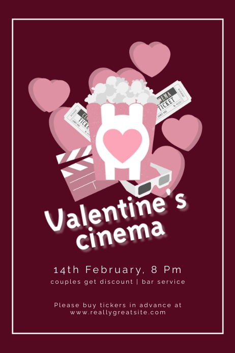 Copy of Pink Cute Minimal Valentine's Day Cinema Post | PosterMyWall