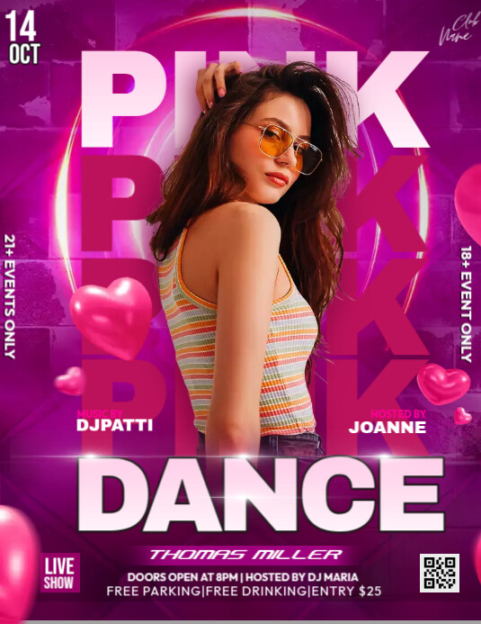 Copy of Pink Dance Party | PosterMyWall