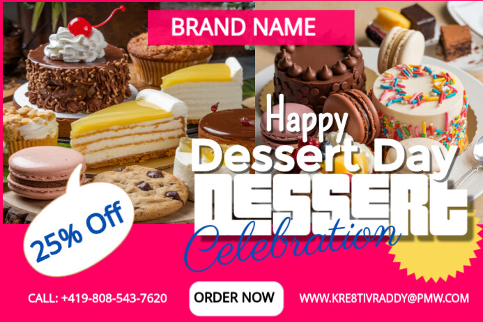 Pink Dessert Day Poster Template | PosterMyWall