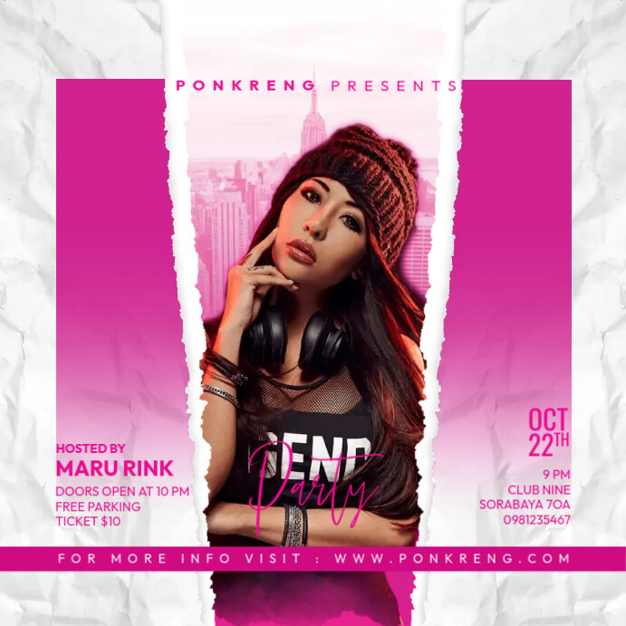 Pink Dj Template | PosterMyWall