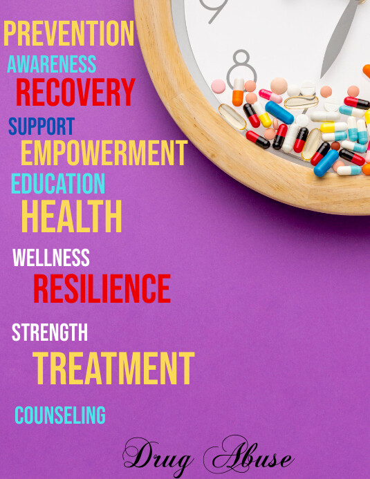 Pink Drug Abuse Flyer (us Letter) Template | PosterMyWall