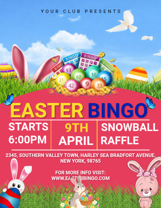 Pink Easter Bingo Event Flyer Template | PosterMyWall