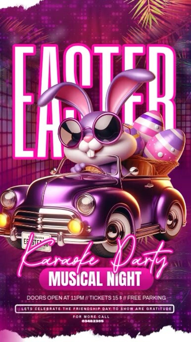 Copy of Pink Easter Karaoke Night Instagram Story | PosterMyWall