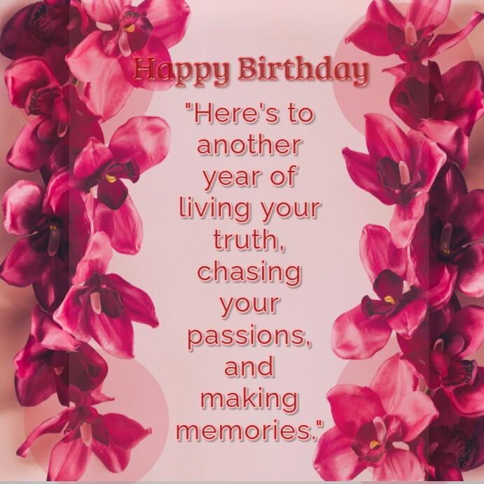 Copy of Pink Floral Birthday F Felicitation Instagra | PosterMyWall