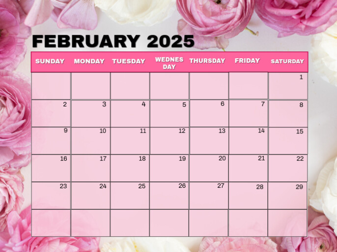 Copy of Pink Floral Calendar Presentation | PosterMyWall