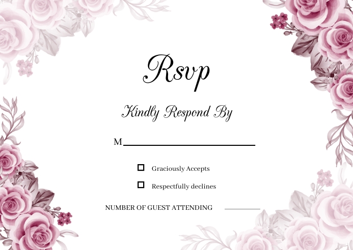 Pink Floral Elegant RSVP CARD (1) Template | PosterMyWall