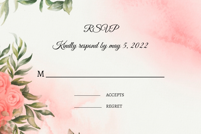 Pink Floral Elegant RSVP CARD (1) Template | PosterMyWall