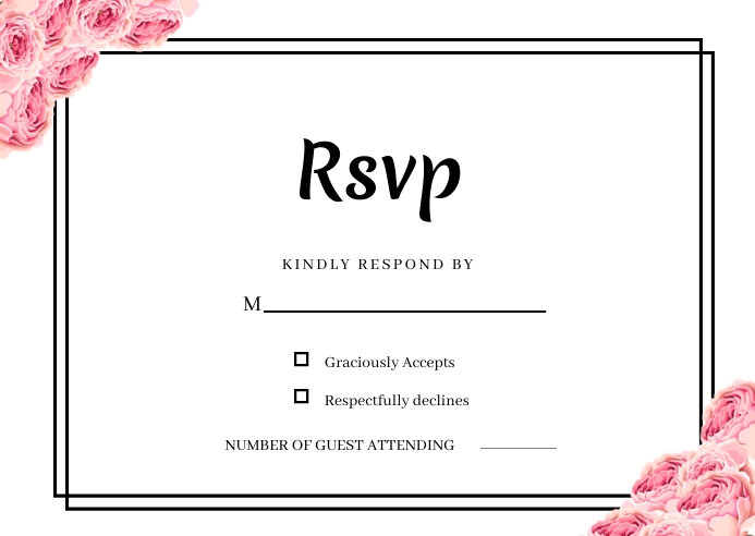 Pink Floral Elegant RSVP CARD (2) Template | PosterMyWall
