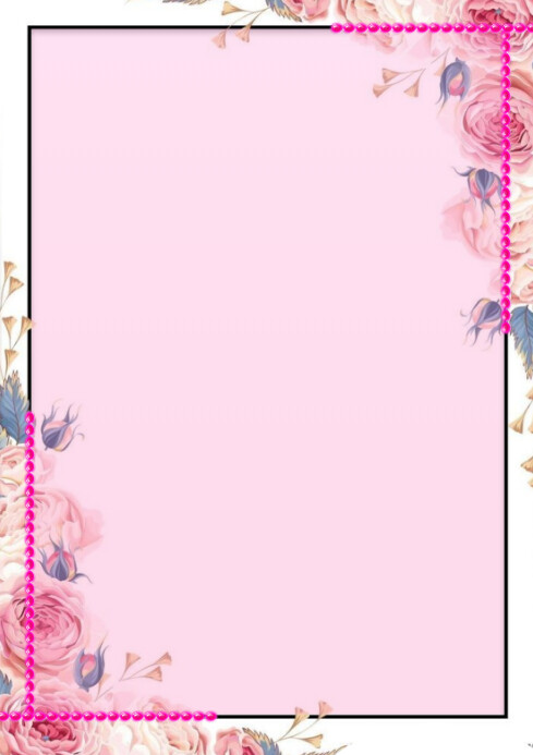 Pink Floral Frame A4 Template | PosterMyWall