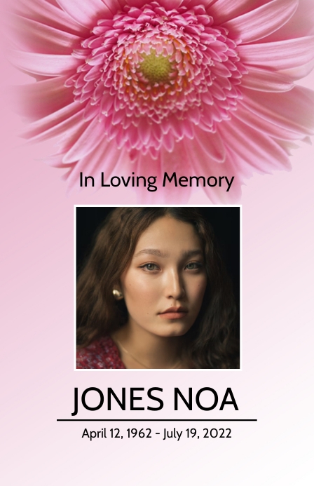Pink floral Funeral Program Template (1) | PosterMyWall