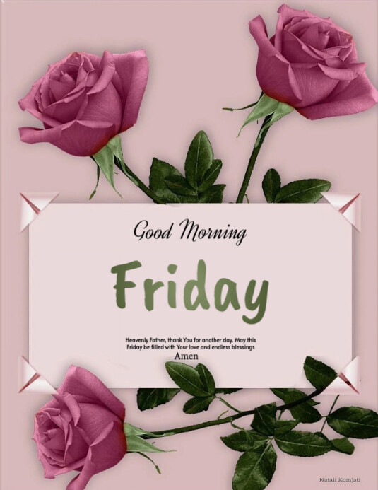 Pink Floral Good Morning Flyer (us Letter) Template | PosterMyWall