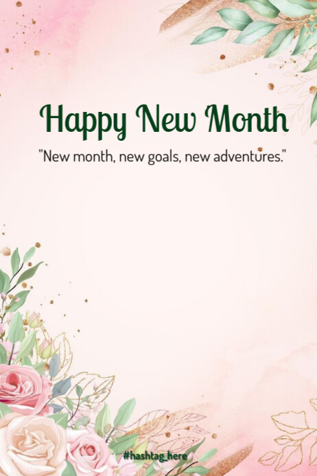 Copy of Pink Floral Happy New Month Poster | PosterMyWall