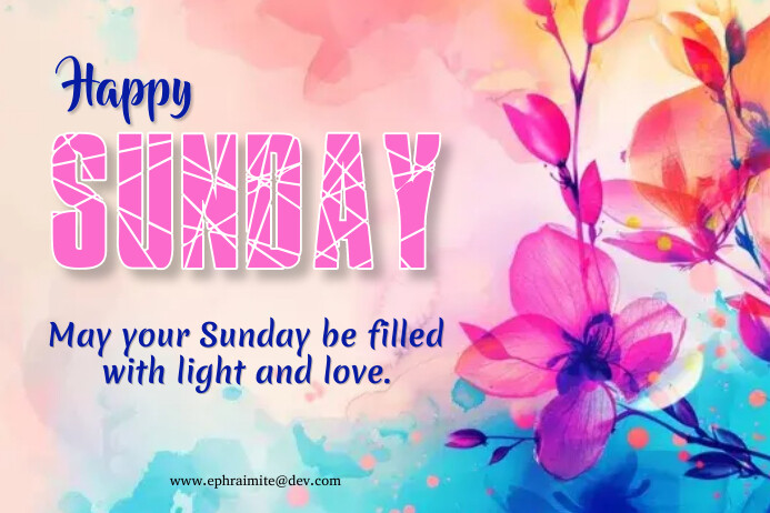 Pink Floral Happy Sunday Label Template | PosterMyWall