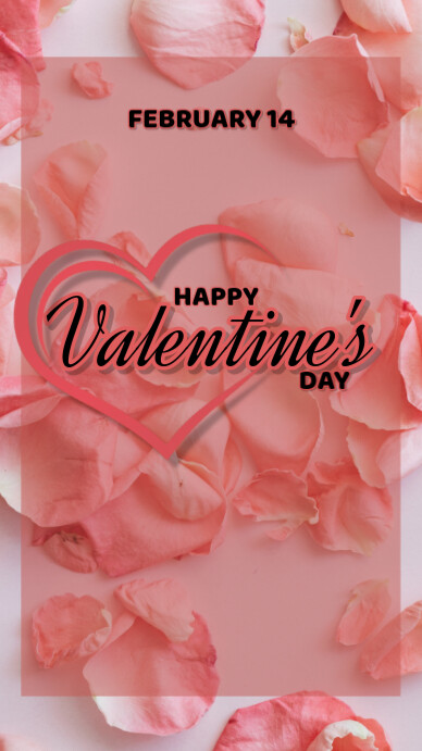 Pink Floral Happy Valentine's Day Wishes Template Instagram Story ...