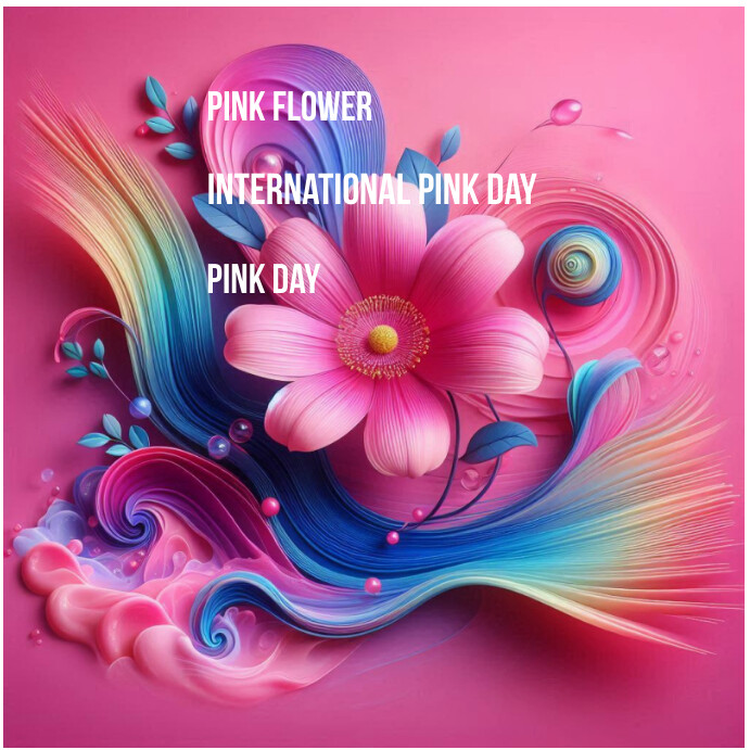 Modèle Pink Floral International Pink Day Instagram | PosterMyWall