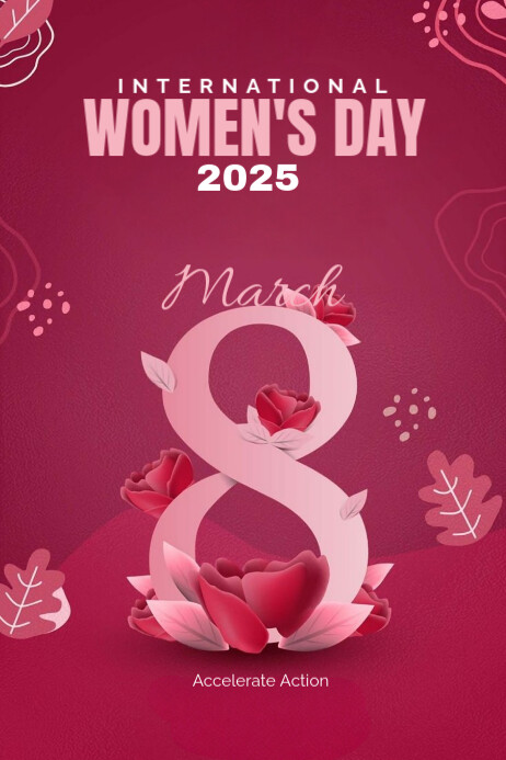 Pink Floral International Women's Day Poster Template | PosterMyWall