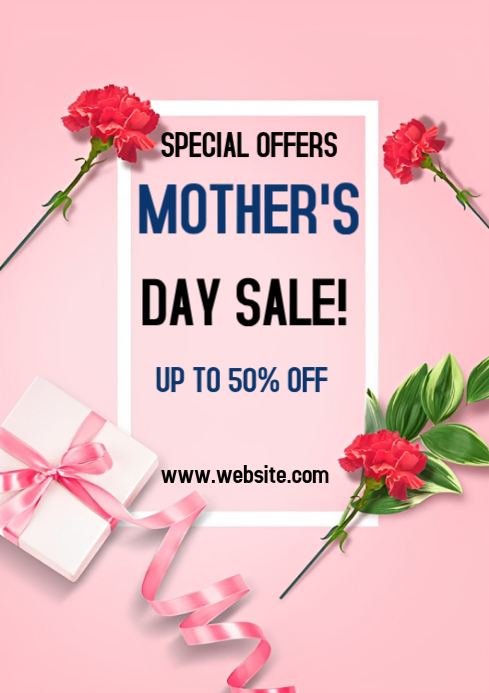 Plantilla de Pink Floral Mother's Day Sale A4 | PosterMyWall