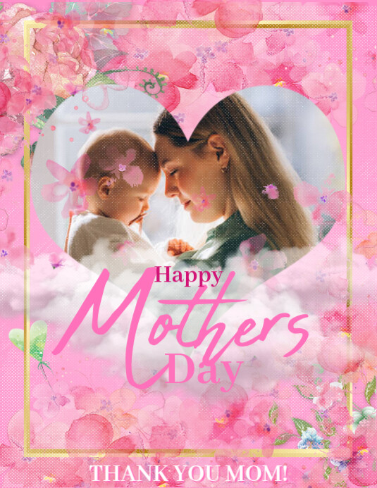 Pink Floral Mothers Day Flyer Template | PosterMyWall