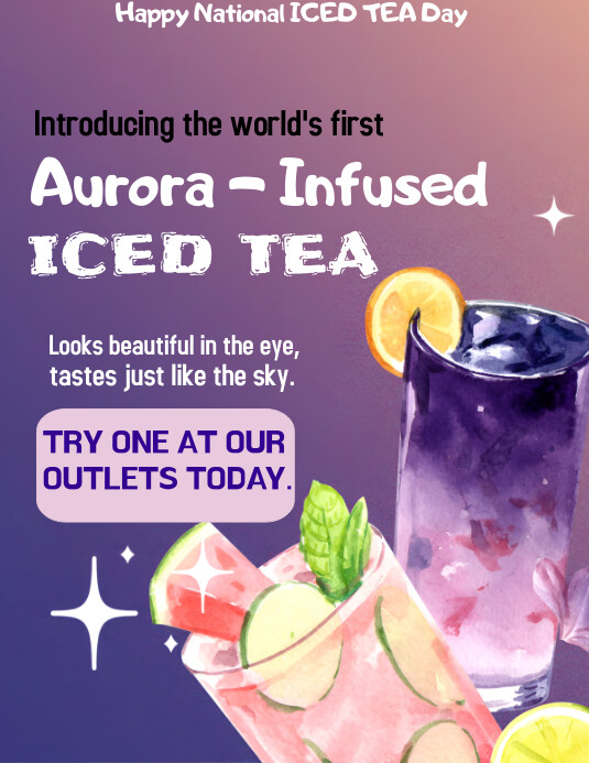 Copy of Pink Floral National Iced Tea Day Flyer (us | PosterMyWall