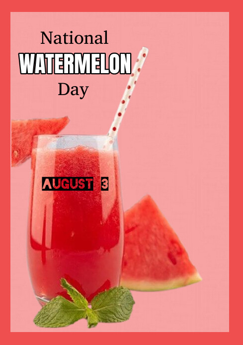 Plantilla de Pink Floral National Watermelon Day Template | PosterMyWall