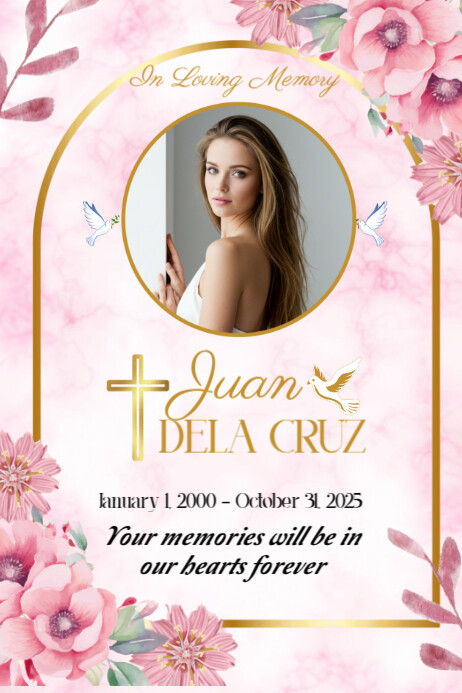 Copy of Pink Floral Sintra Lapida Portrait | PosterMyWall