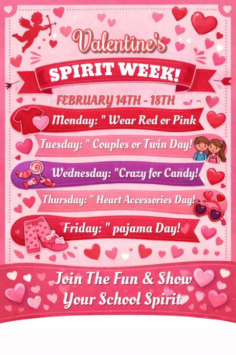 Pink Floral Valentine's Spirit Week Poster Template | PosterMyWall