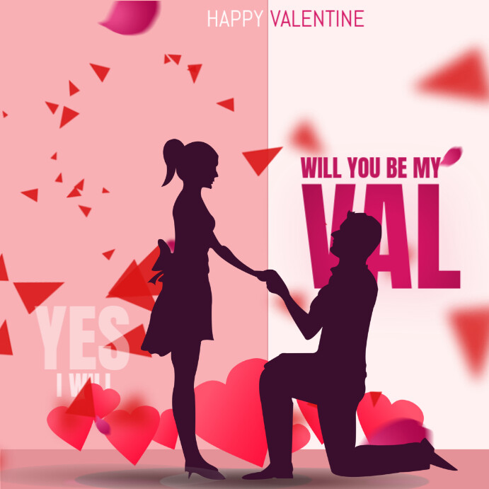 Copy of Pink Floral Valentine Proposal Design Instagram Post | PosterMyWall