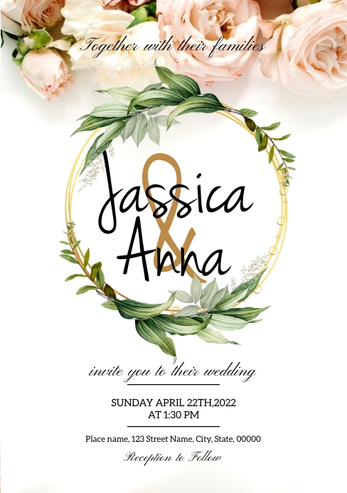 Pink floral Wedding Invitation Template | PosterMyWall