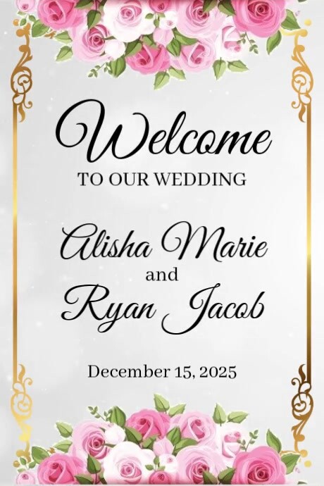 Copy of Pink Floral Wedding Welcome Poster | PosterMyWall
