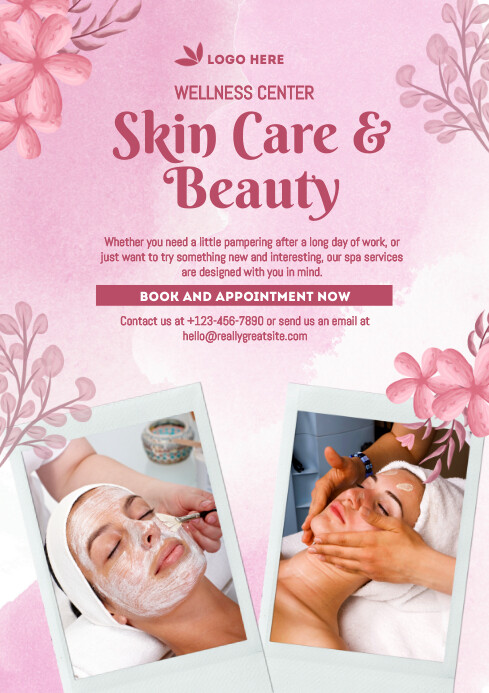 Copy of Pink Floral Wellness Center Flyer | PosterMyWall