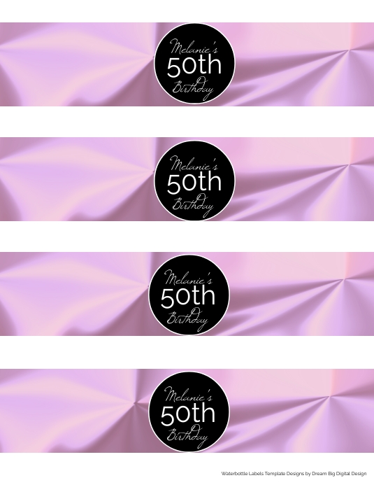 Pink Foil 50th Birthday Label Templates | PosterMyWall